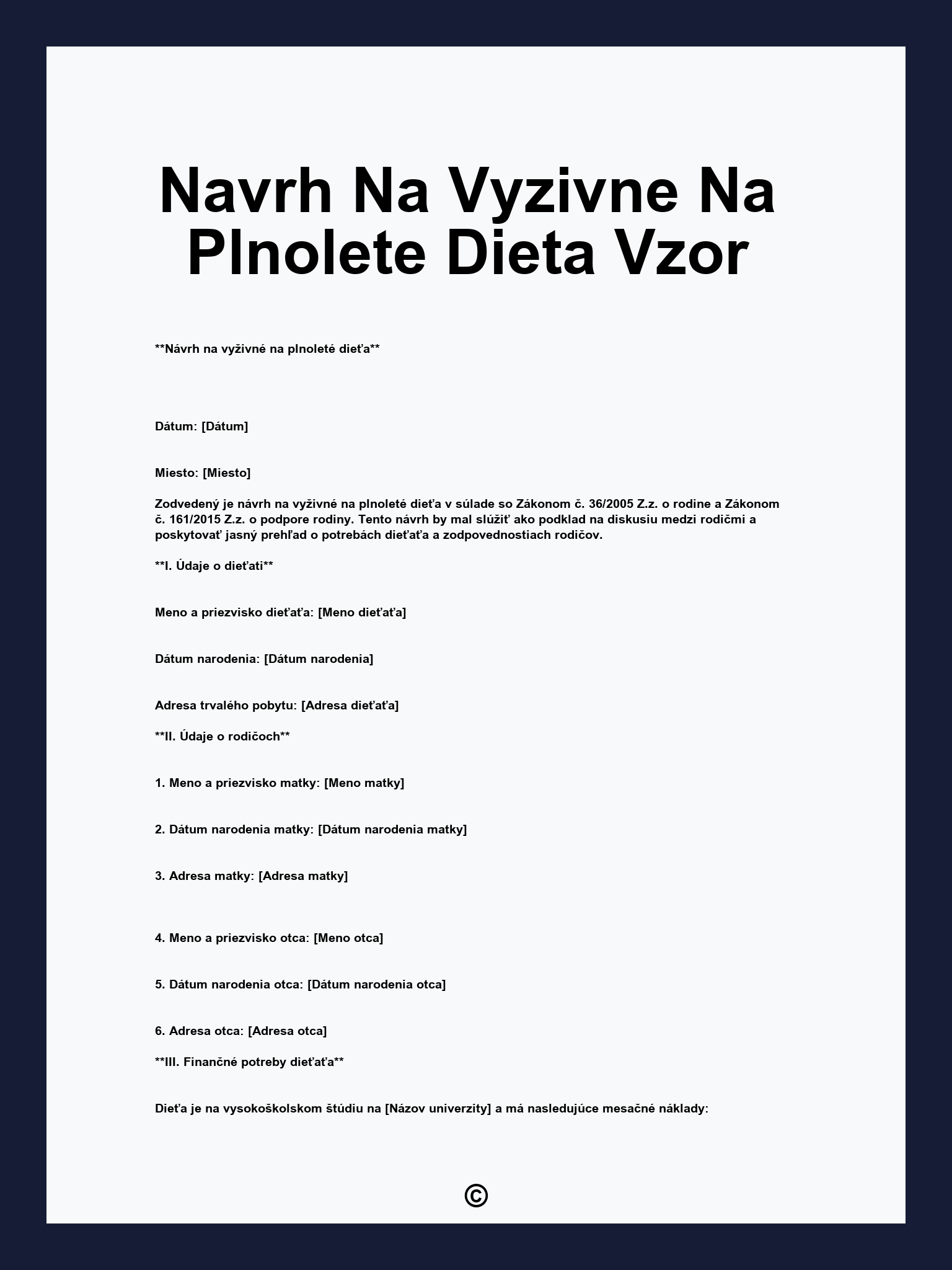 Navrh Na Vyzivne Na Plnolete Dieta Vzor